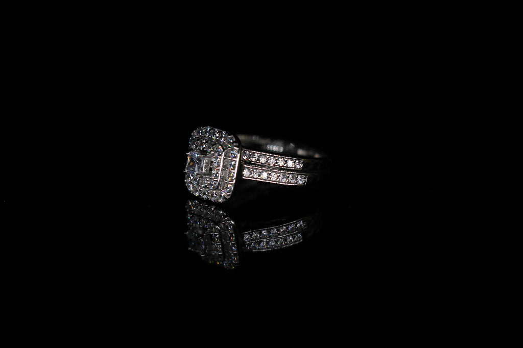 Classical Square Halo Cut Two Piece Ring – SKÖLL COLLECTION